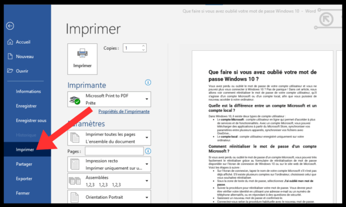 Stampa su Word senza commenti