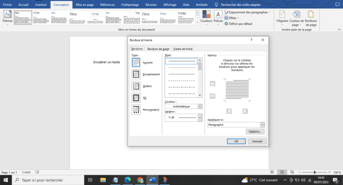 Comment encadrer un texte avec Word ? | TT-Hardware