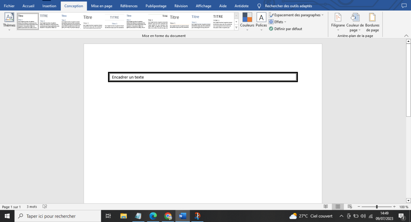 Comment encadrer un texte avec Word ? | TT-Hardware