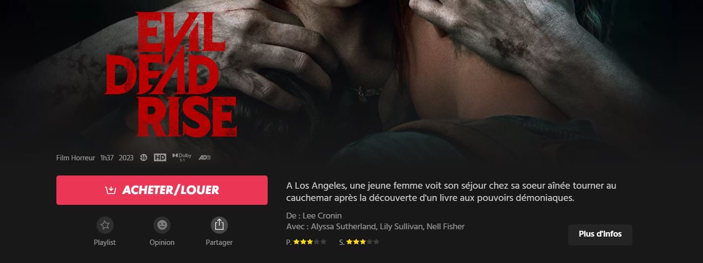 Evil Dead Rise Streaming fr : Où regarder ce film ? [2025]