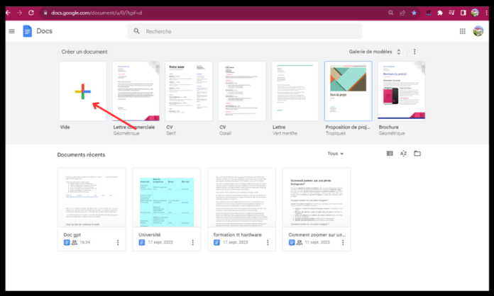Comment créer une page de garde Google Docs